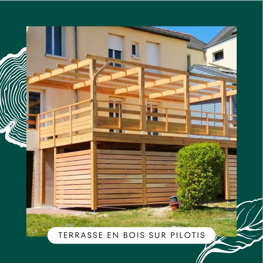 Terrasse en bois sur pilotis - Boisdellys